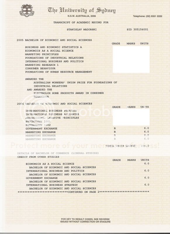 What a transcript looks like (Pics)