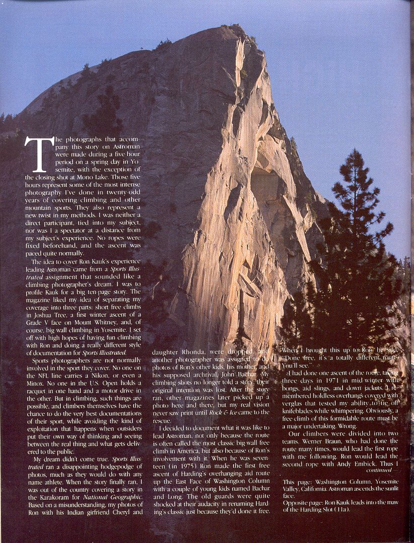 Ron & Werner Do Astroman-Galen Photographs! Rock & Ice 1987 ...