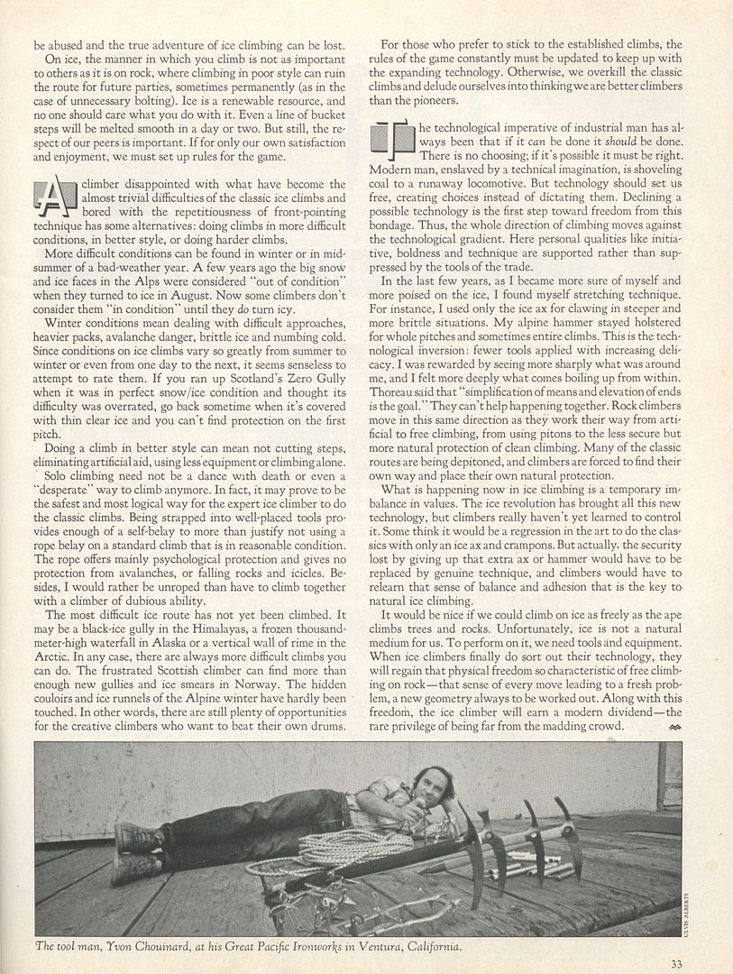 The Slippery Game- Doug Robinson On Ice Ascent 1971 :: SuperTopo Rock ...