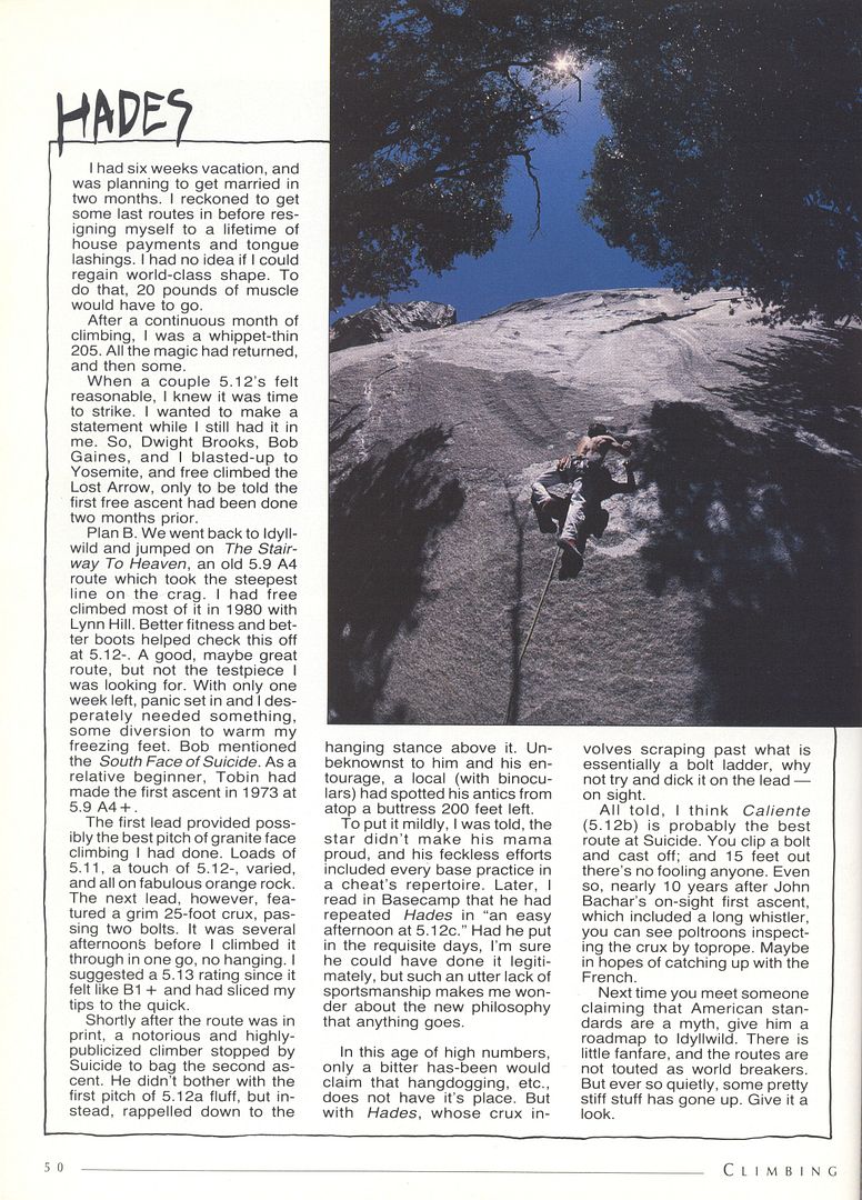 Tahquitz & Suicide- Classic Randy Vogel Survey Climbing 1987 ...
