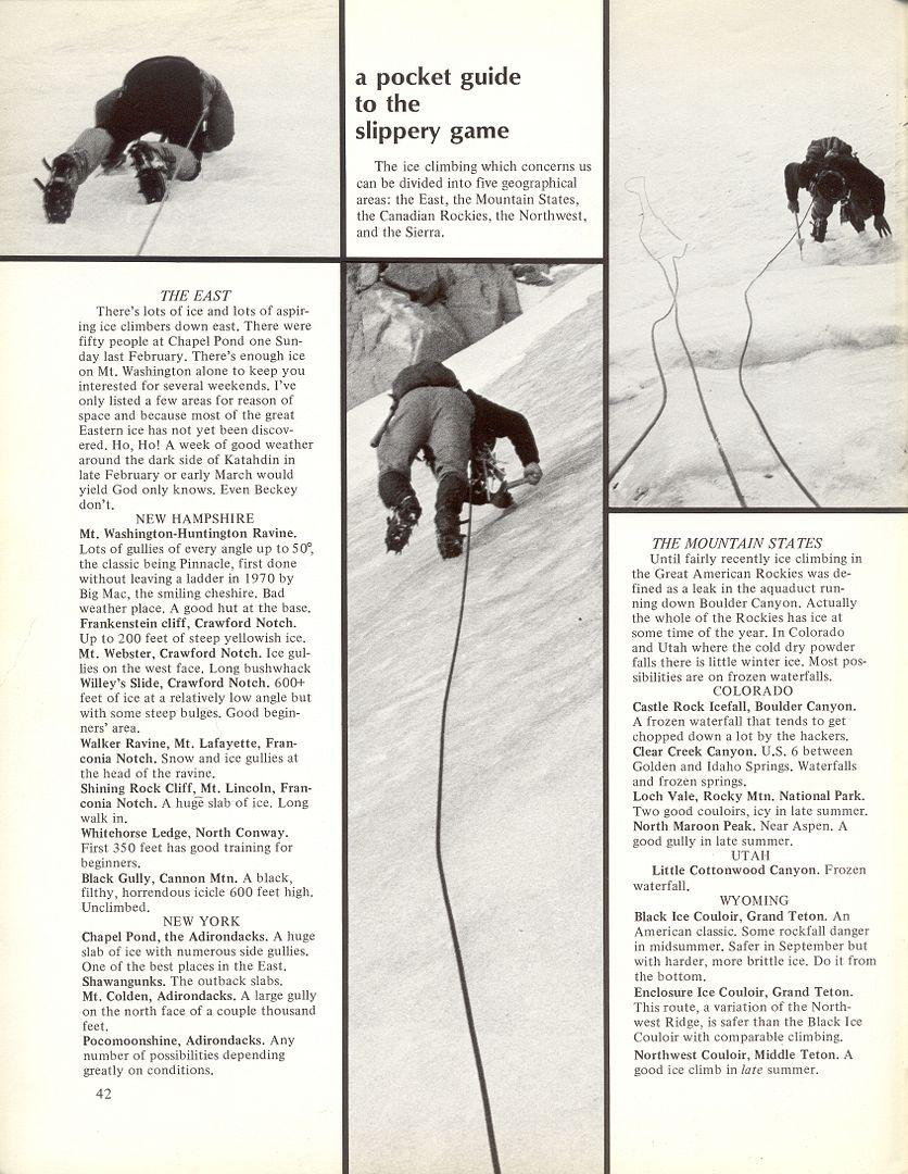 The Slippery Game- Doug Robinson On Ice Ascent 1971 :: SuperTopo Rock ...
