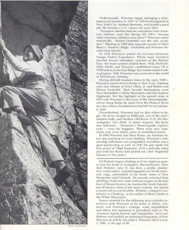 Fritz Wiessner- A Man For All Mountains :: SuperTopo Rock Climbing ...